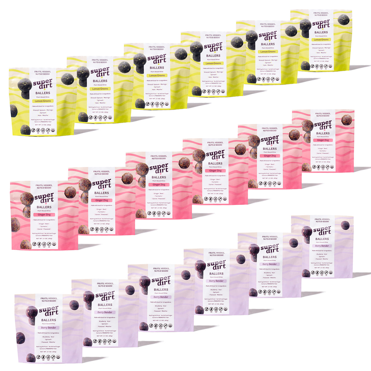 Refreshing Variety Pack (18 Pouch Box) – Super Dirt Foods